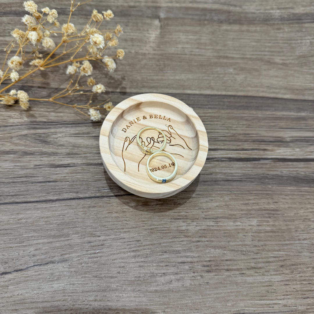 Personalized Engraved Wooden Ring Tray, Wedding Anniversary Gift - Etsy