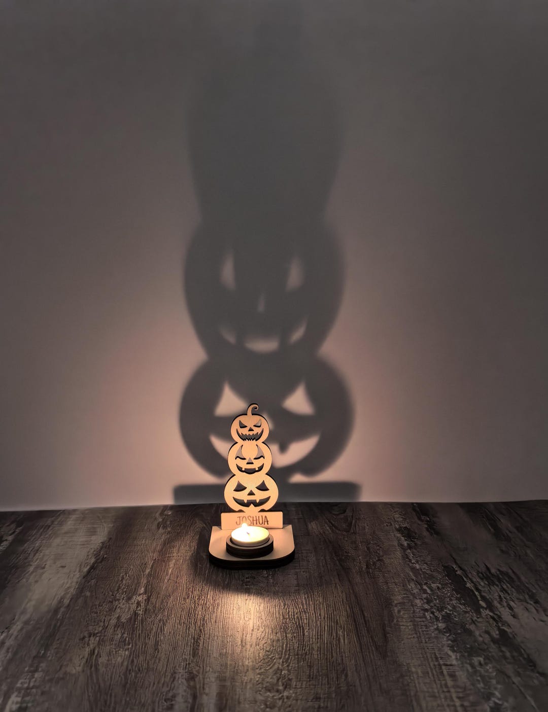 Spooky Tea Light Shadow Holder: Laser-cut Wood Halloween Decor - Etsy