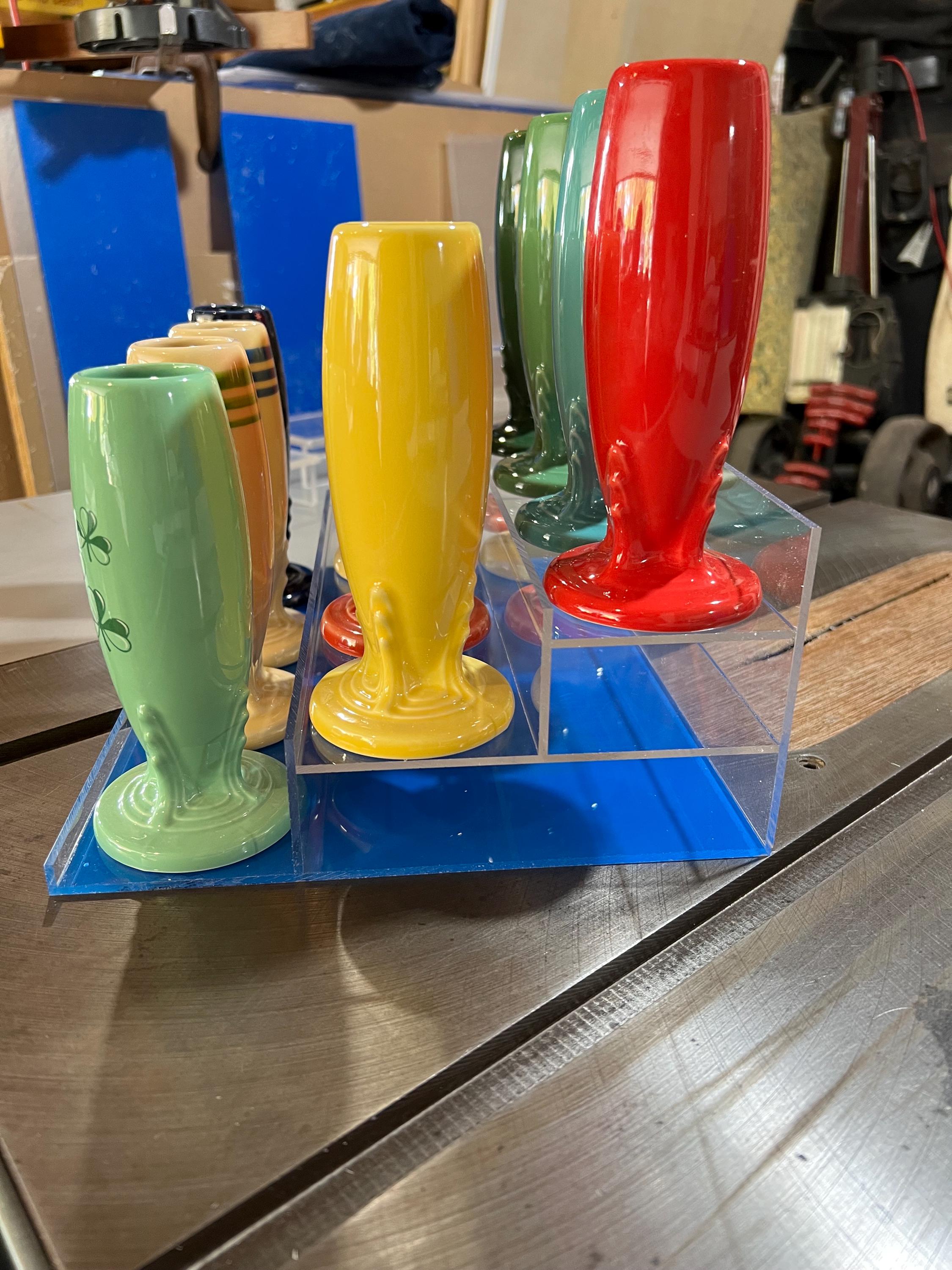 Plexiglass Riser - 3 Tier BUD VASE- Low Back - 12” Long - for Fiesta ...