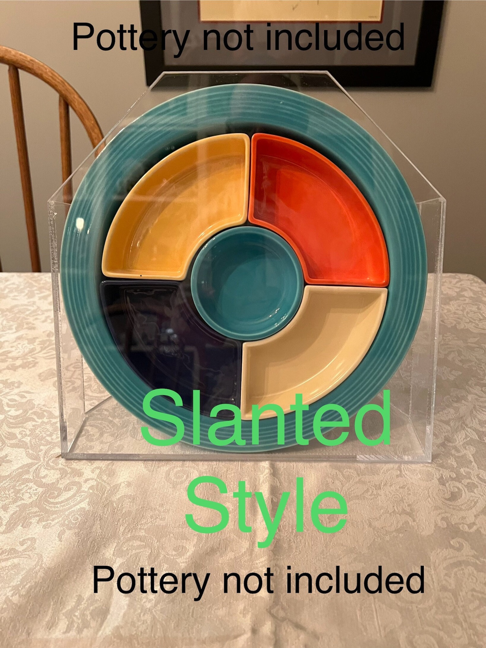 Plexiglass Vintage Fiesta Relish Tray Holder, Acrylic Vintage ...