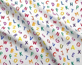 Typewriter Letters Fabric Typewriter Alphabet Black On | Etsy