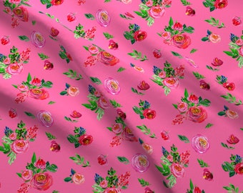 Bright floral fabric | Etsy
