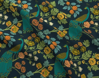 Peacock fabric | Etsy