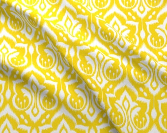Yellow damask fabric | Etsy