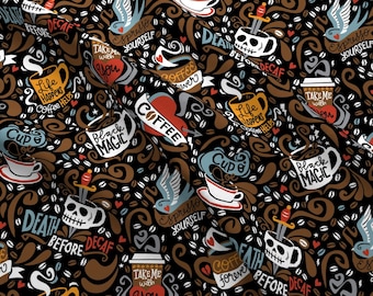 Coffee fabric | Etsy