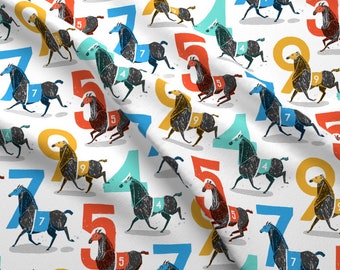 Horse race fabric | Etsy