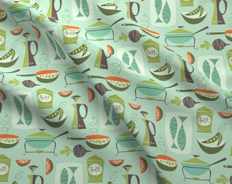 Retro kitchen fabric | Etsy