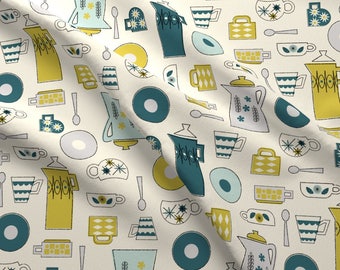 Retro kitchen fabric | Etsy