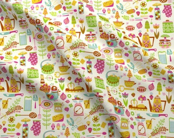 Retro kitchen fabric | Etsy