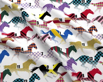 Horse race fabric | Etsy
