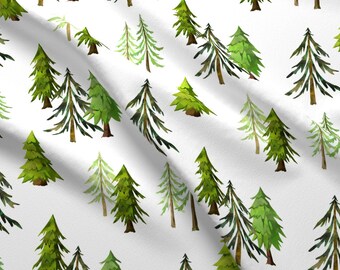 Pine tree fabric | Etsy