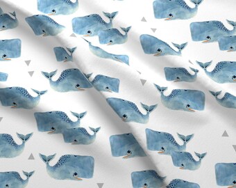 Whale fabric | Etsy