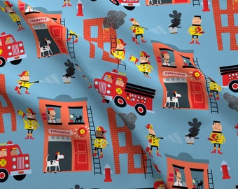 Fireman fabric | Etsy