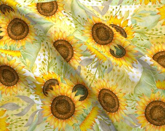 Sunflower fabric | Etsy