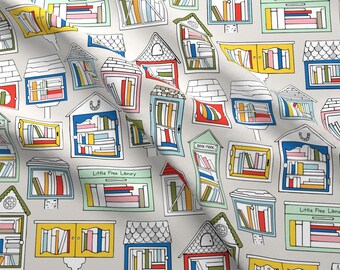 Library book fabric | Etsy