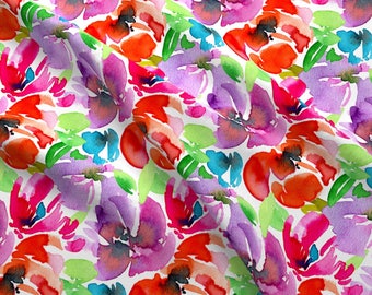 Bright floral fabric | Etsy