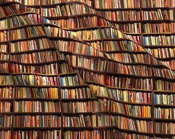 Library book fabric | Etsy