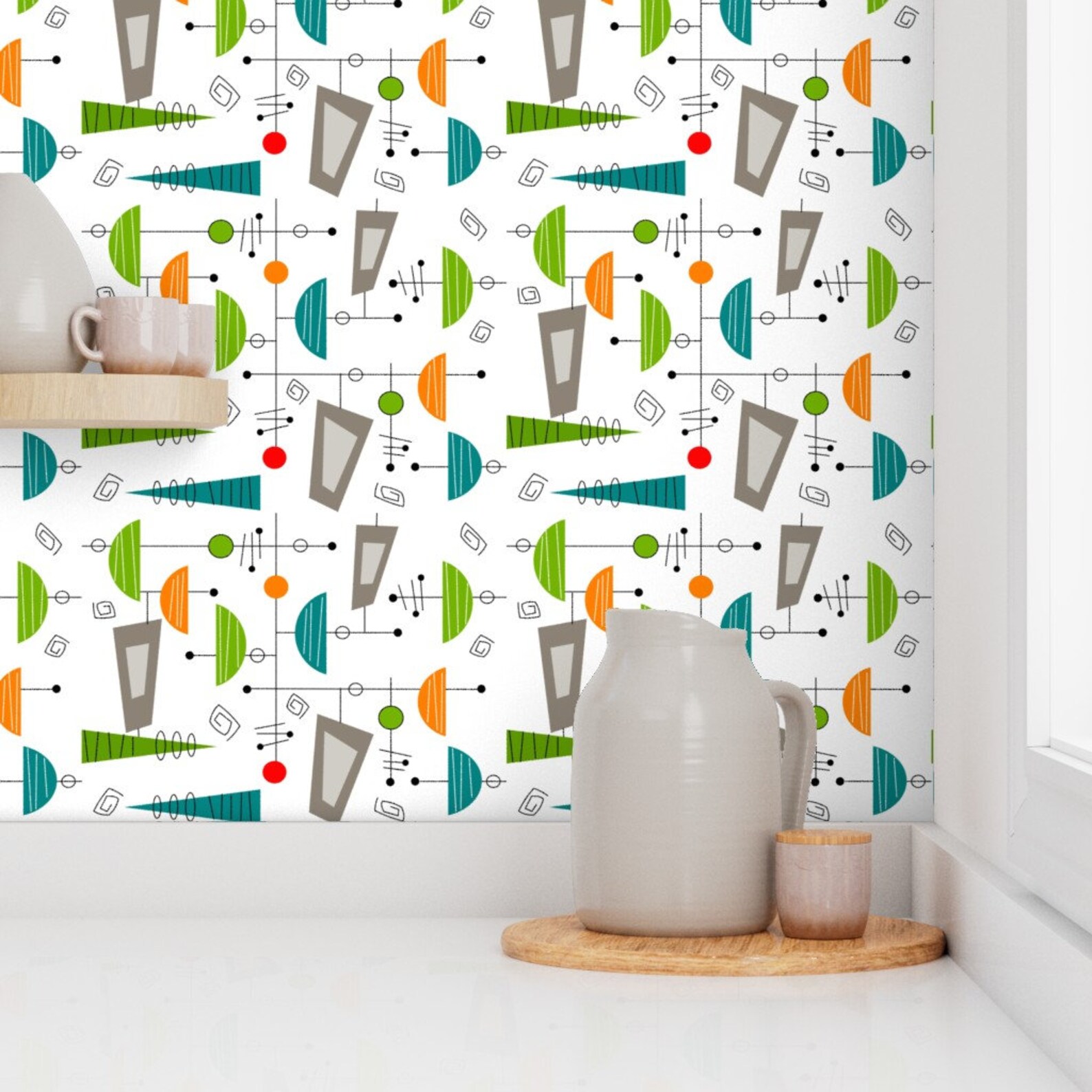 Mid Century Modern Wallpaper Atomic Era by Hot4tees Bgyahoo - Etsy