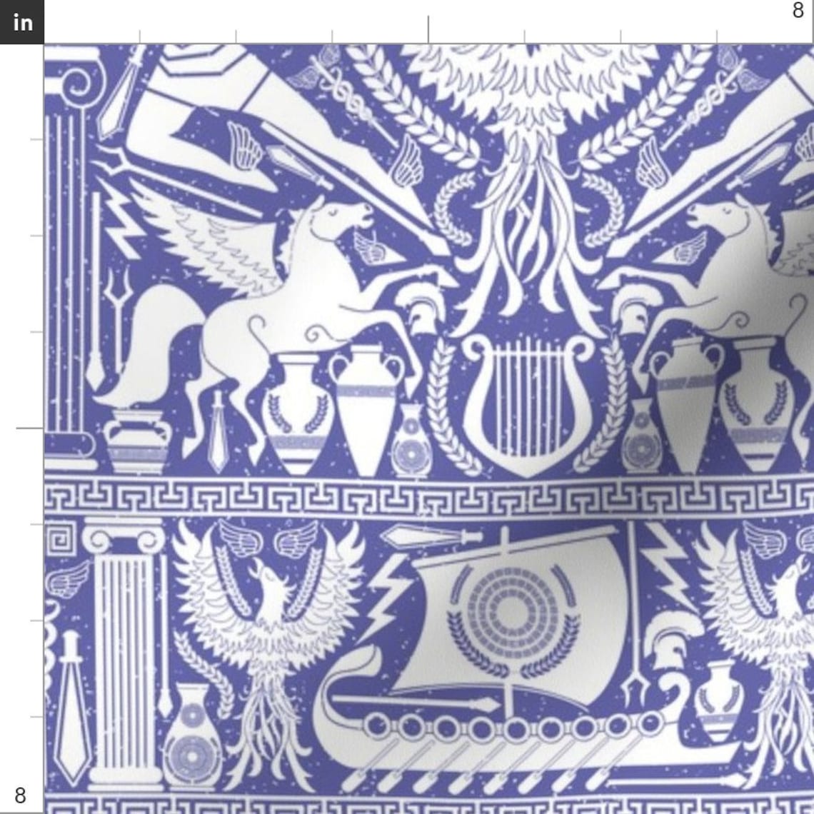 Myth Fabric Ancient Greek Mythology Purple by Famenxt - Etsy