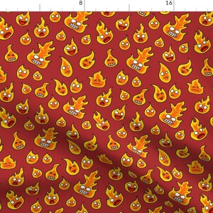 Fire Flame Faces Fabric Funky Flames by Amber Morgan Fire - Etsy