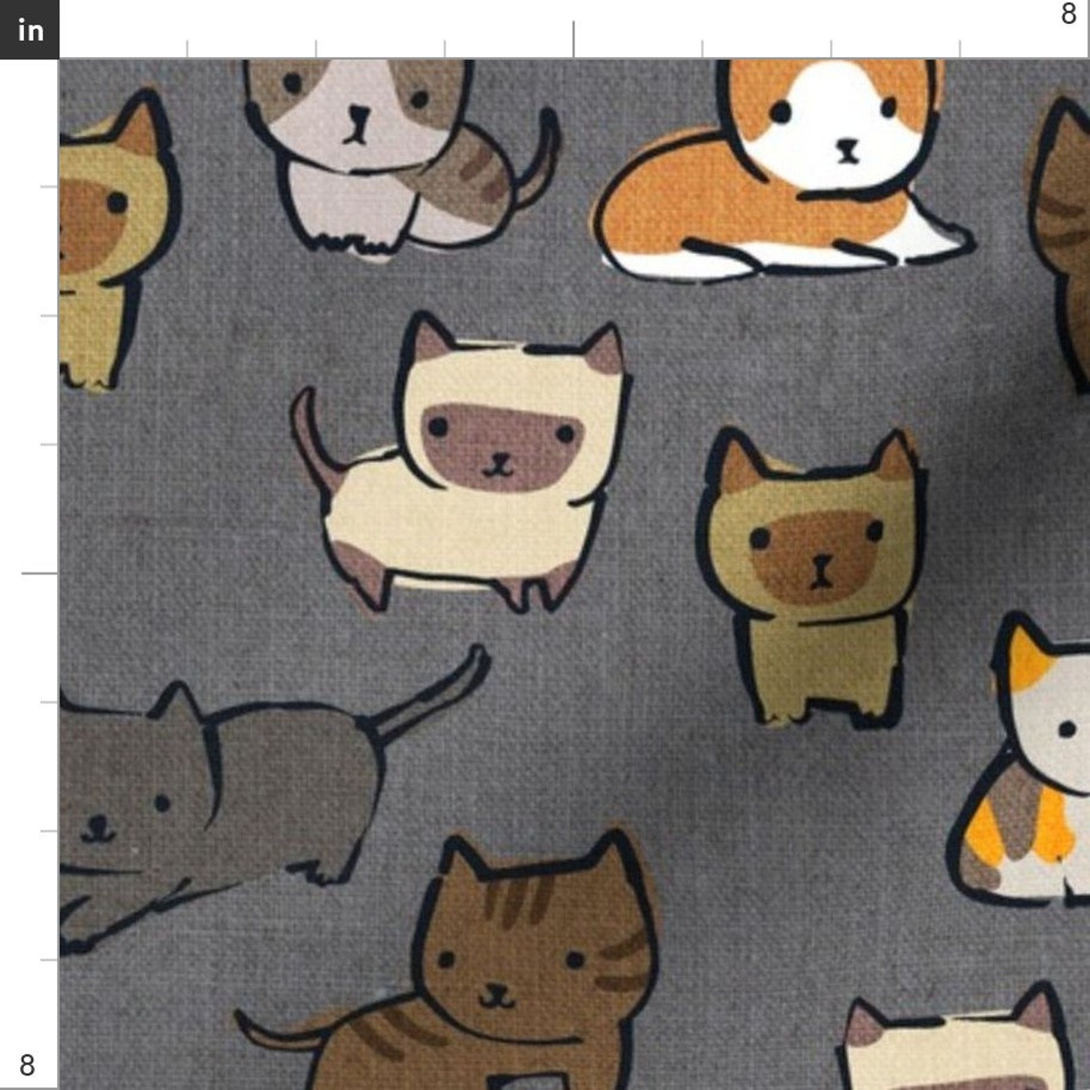 Cats Brown Cats Illustration Fabric Cats by Ceciliamok Cats Brown ...