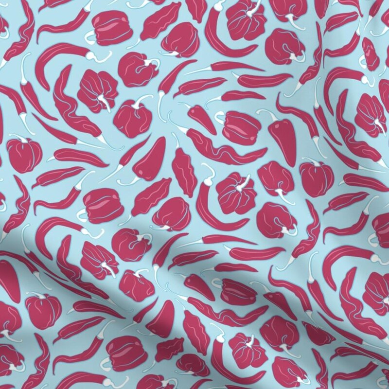 Chili Pepper Fabric - Etsy