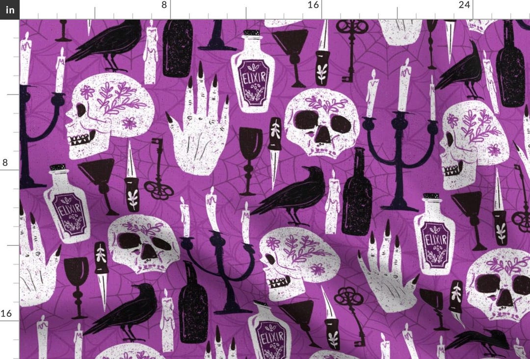 Gothic Purple Halloween Fabric - Gothic Halloween Pattern by Ittytish ...