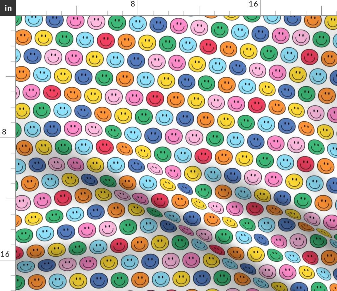 Smileys Fabric Rainbow Happy Face by Misstiina Doodles Kids Classroom ...