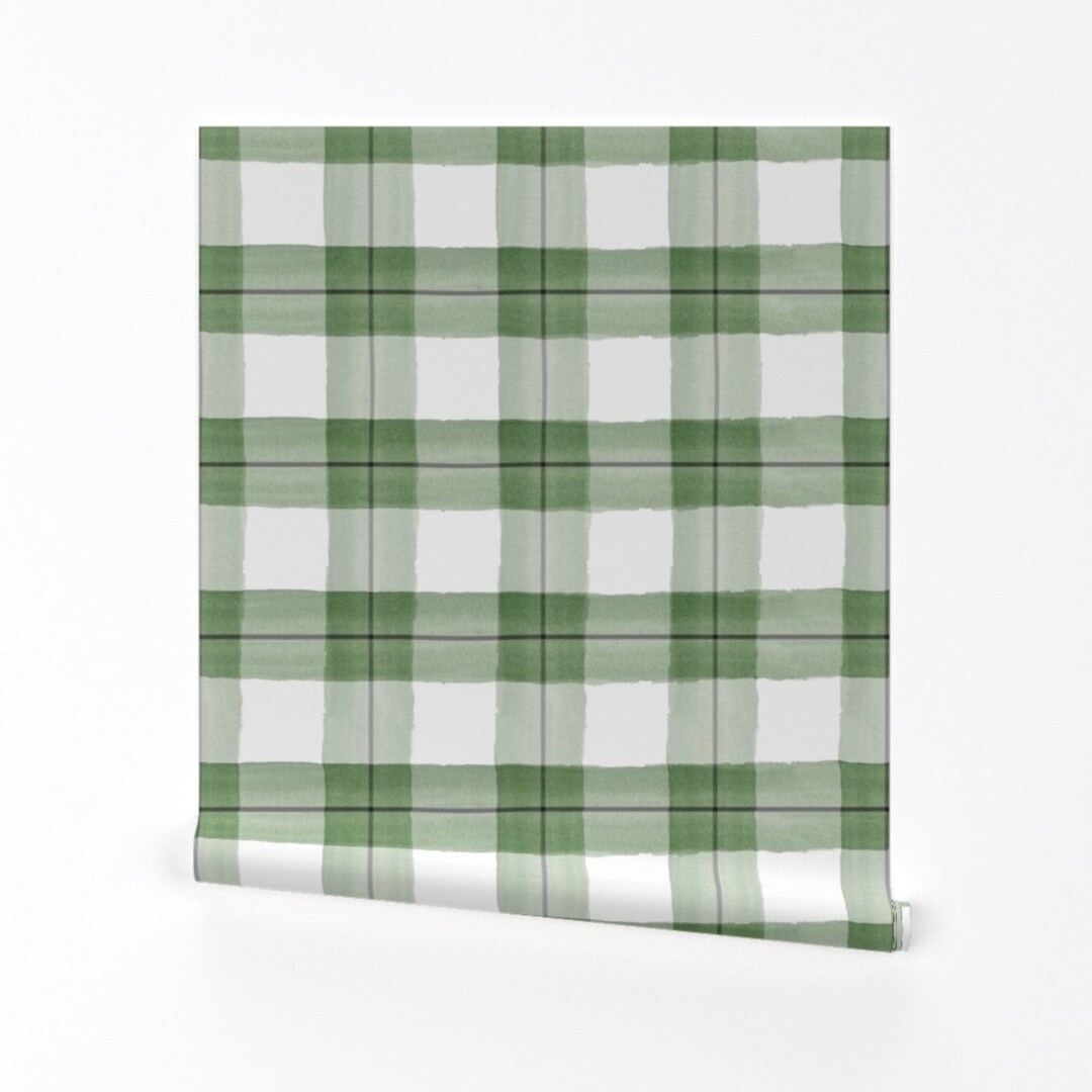 Green Plaid Wallpaper Plaid Green and Black by Daily Miracles Green ...