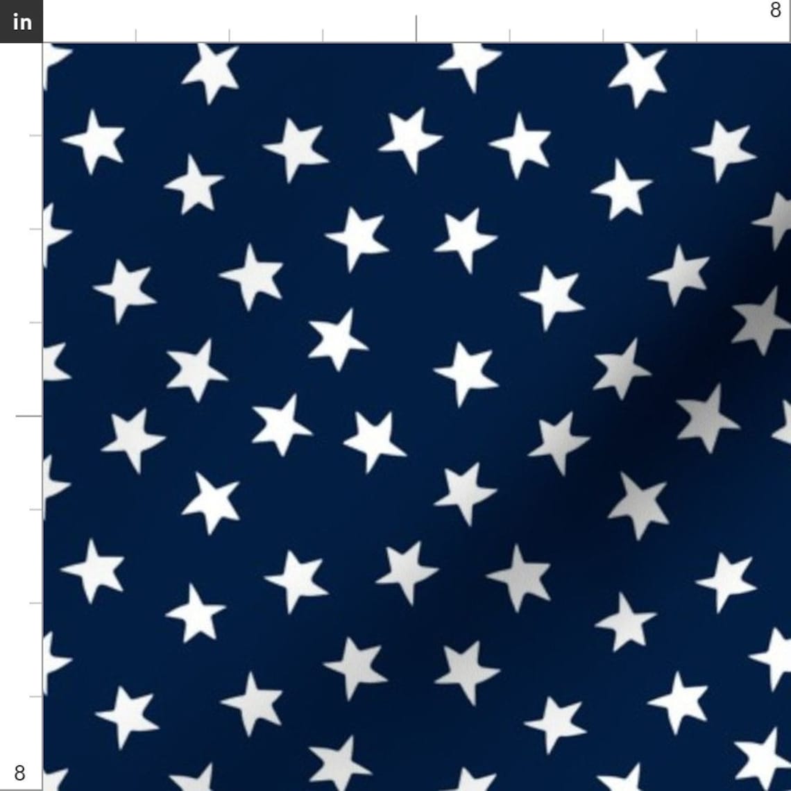 Navy Stars Fabric Blue Stars and White Patriotic Kids Night - Etsy