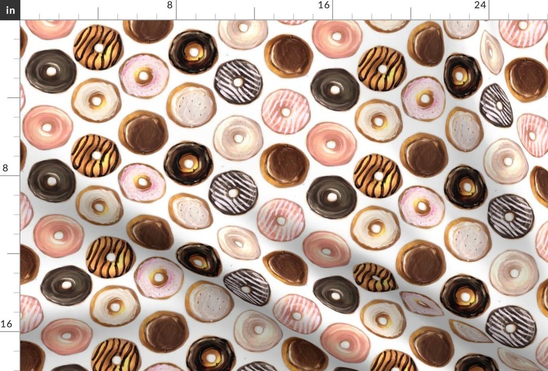 Donuts Fabric - Multi Donuts 2" by Greenmountainfabric - Donuts Dessert ...