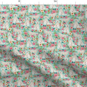 Golden Doodle Dog Fabric Cute Golden Doodles Florals Flowers | Etsy