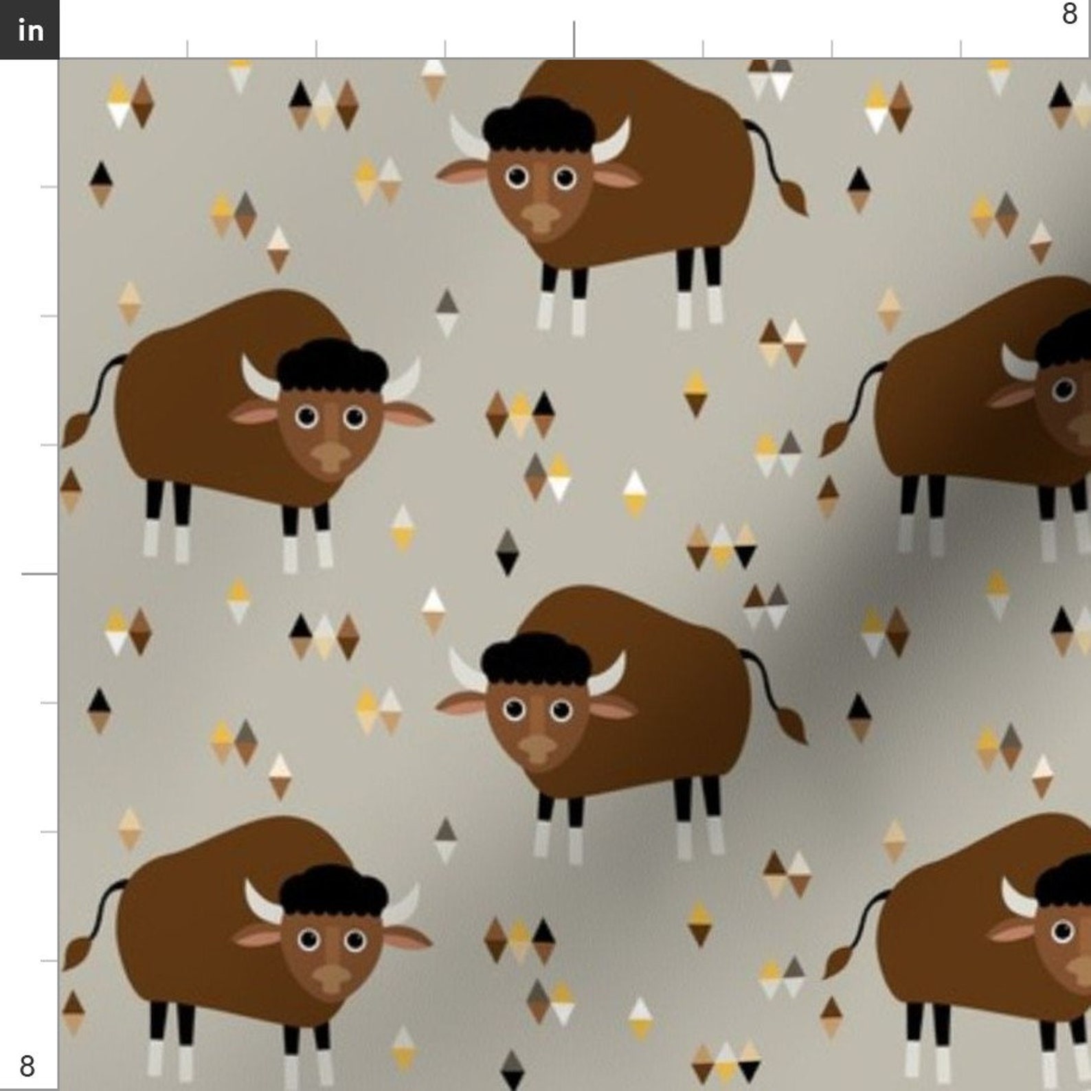 Buffalo Fabric Buffalo by Heleenvanbuul Southwestern Baby - Etsy