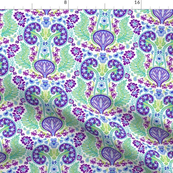 Purple Teal Fabric - Etsy