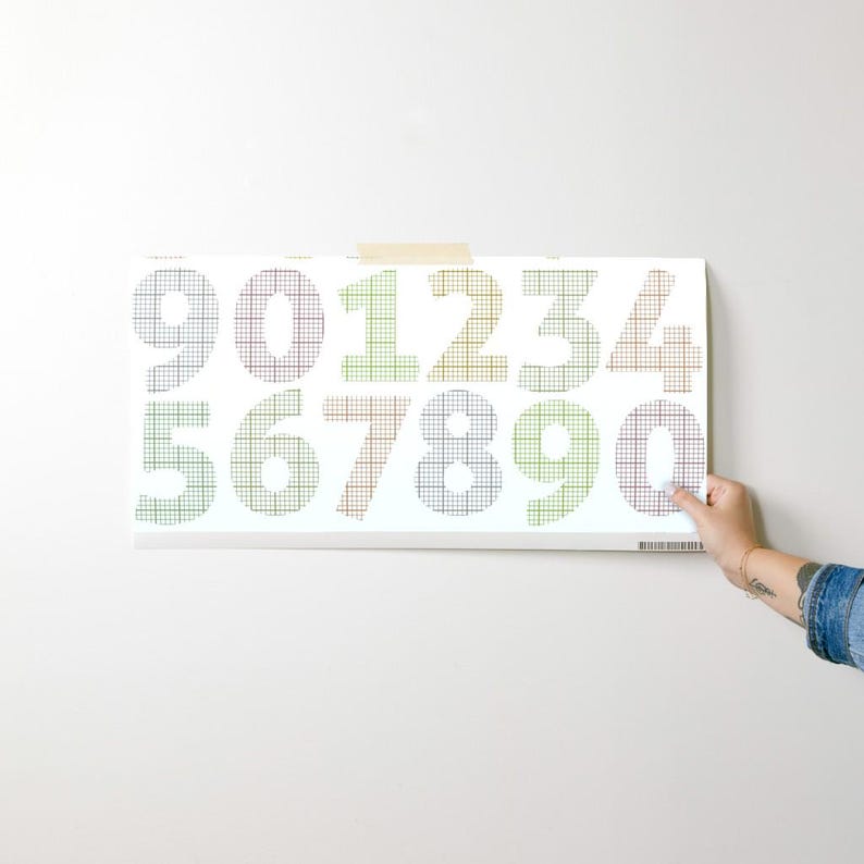 Number Wallpaper - Jumbo Number Grid on White by Weavingmajor ...