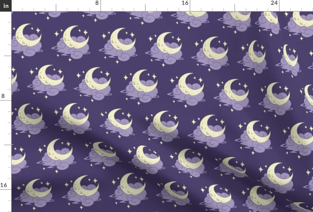 Purple Moon Fabric - Purple Celestial by Rlfedun - Purple Moon Nursery ...