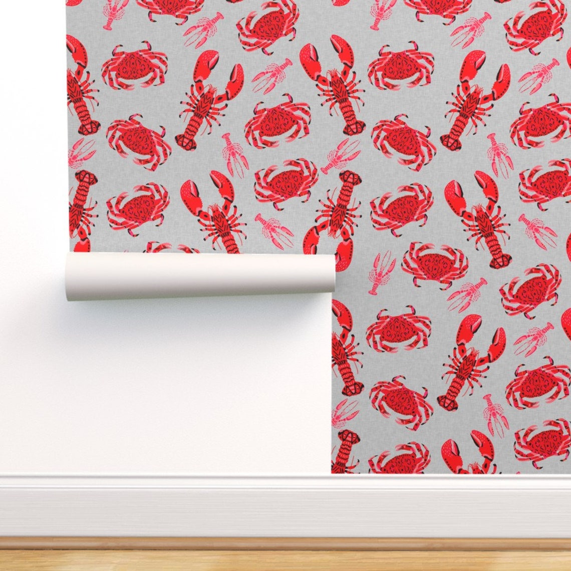 Crab Wallpaper Crab Lobsters Ocean Nautical Red Summer Food | Etsy