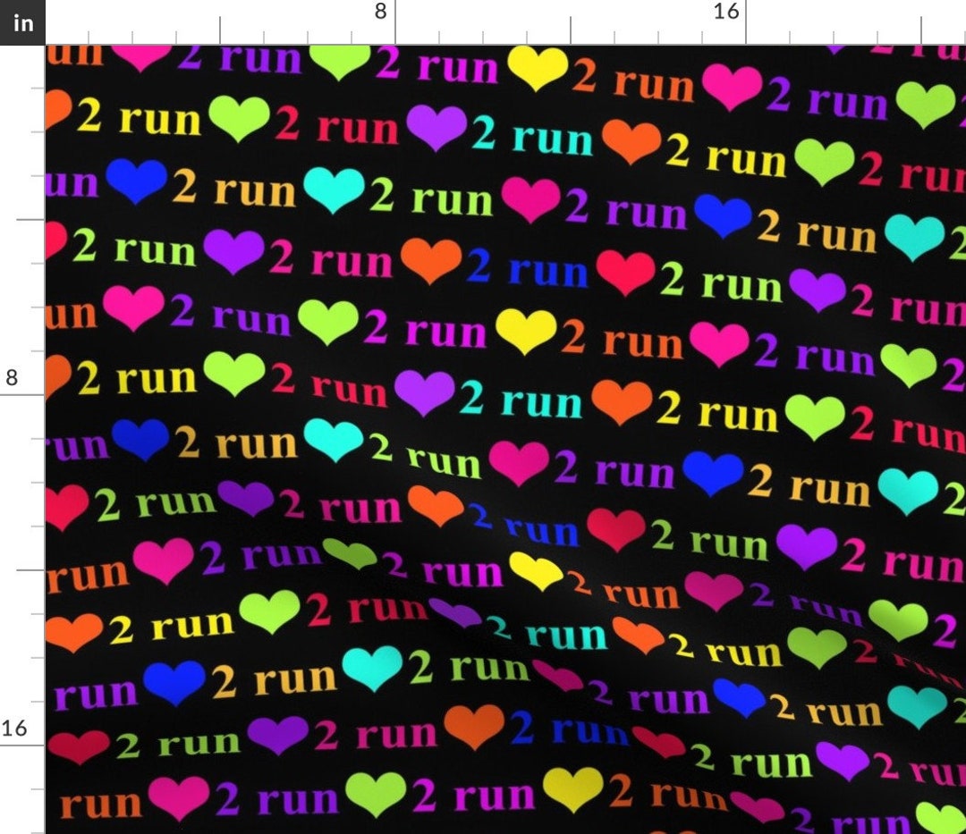 Love to Run Fabric Love 2 Run by Bags29 Running Exercise Hearts ...