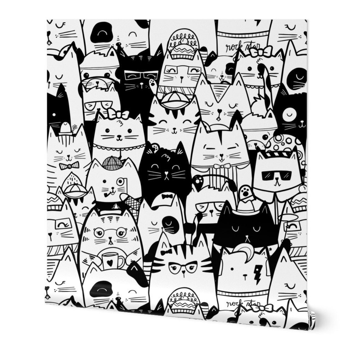 Cats Wallpaper Itty Bitty Kitty Committee by Noondaydesign - Etsy
