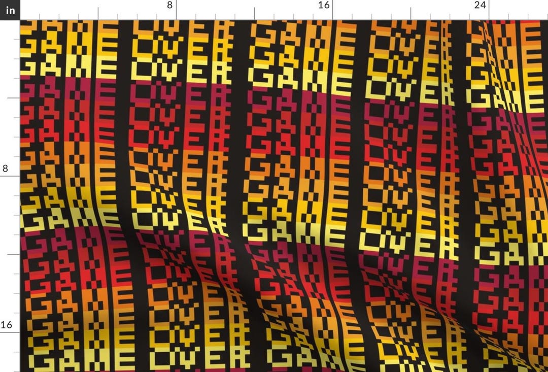 Byte Fabric - 8-bit Game Over Firey by Pennyroyal - Byte Vintage Video ...