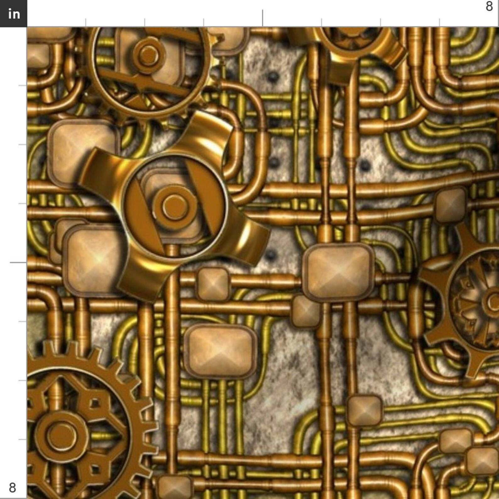 Steampunk Gears Pipes Fabric Steampunk Panel Gears and - Etsy