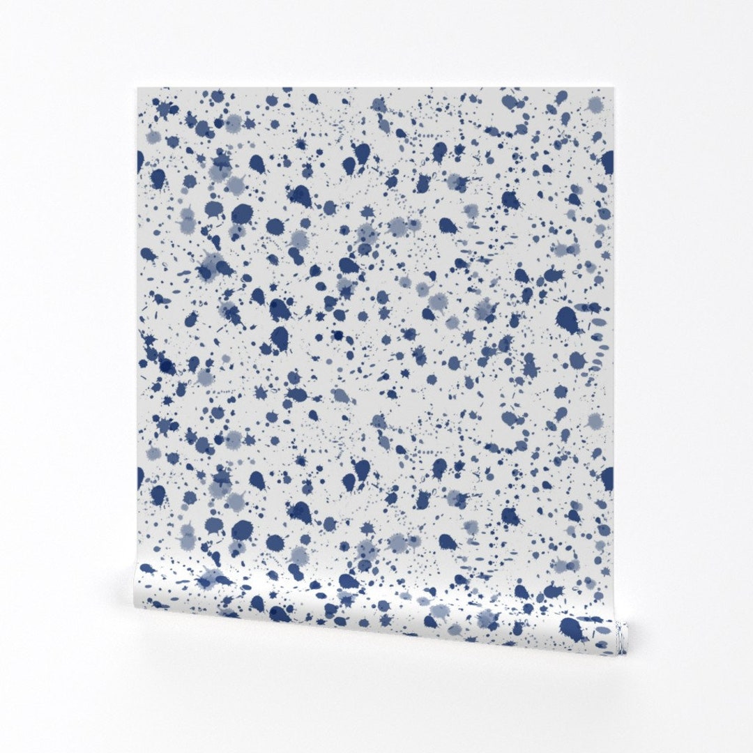 Ink Splatter Wallpaper Splat in Indigo by Danika Herrick Blue Ink ...