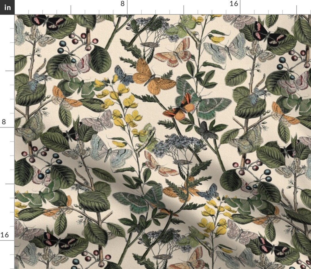 Butterfly Garden Fabric Autumn in the Butterflies' Garden by ...