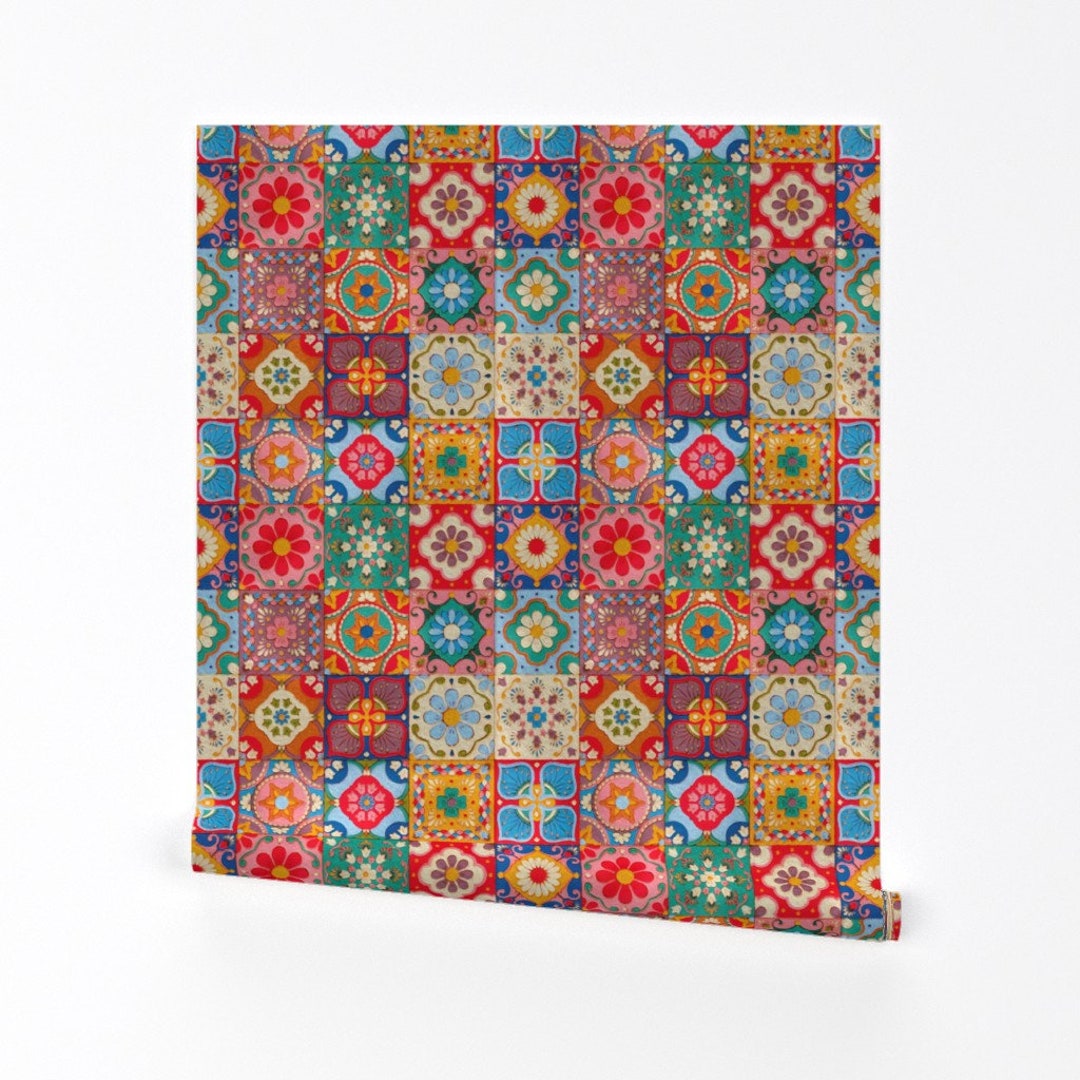 Spanish Tiles Wallpaper Viva España by Leventetladiscorde Red Custom ...