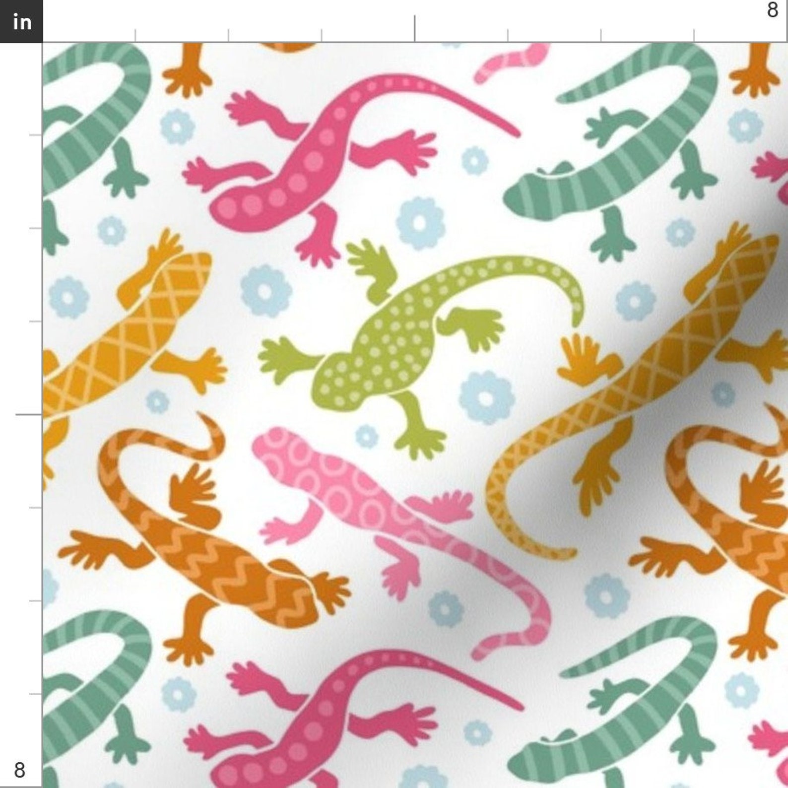 Lizard Fabric Colourful Lizard Collection by Trinetollefsen - Etsy