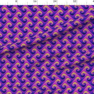 Purple Wave Mosaic Fabric Mini Wave Mosaic Blue Purple | Etsy