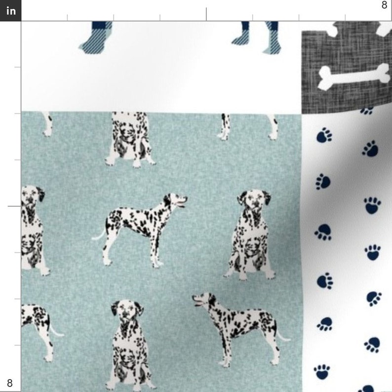Dalmatian Fabric Dalmatian Pet Quilt B Floral Cheater Quilt - Etsy