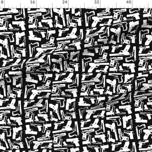 Gun X-rays Fabric - Holdin - Black by Saramw - Guns X-rays Black ...