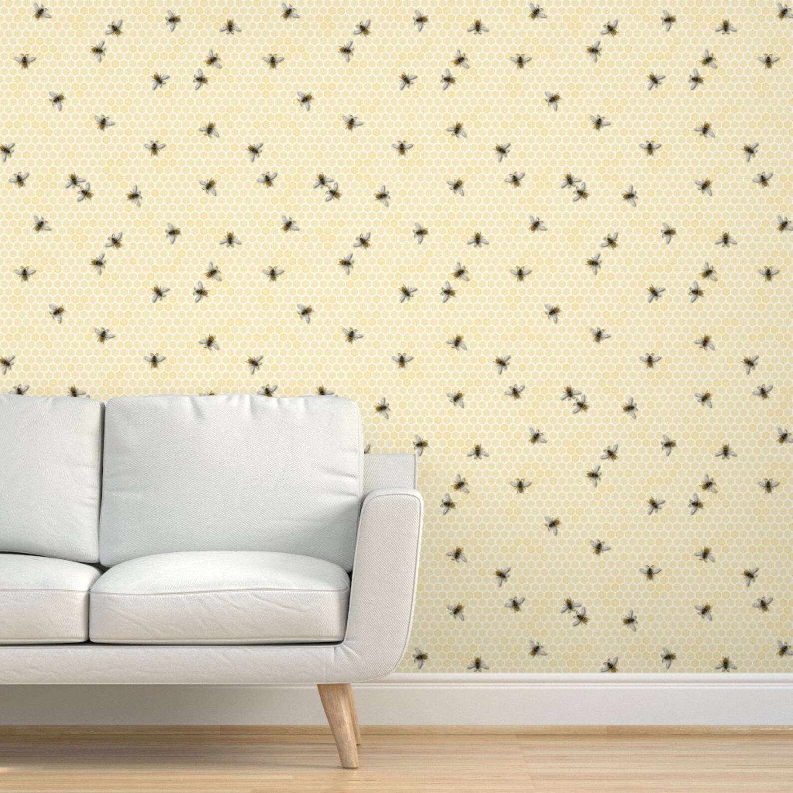 Bee Wallpaper Honey A Bee Farm by Juliesfabrics Bees - Etsy