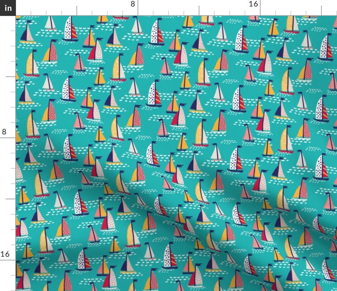 Sailing Yachts Fabric Sailing Yachts by Alenkakarabanova - Etsy